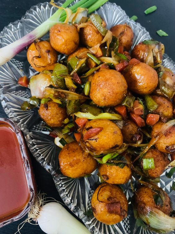 Chilli Garlic Potato Balls recipe